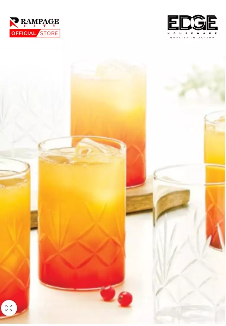 Buy Edge Houseware Large Glasses – Set of 6 Glassware Borosil ...