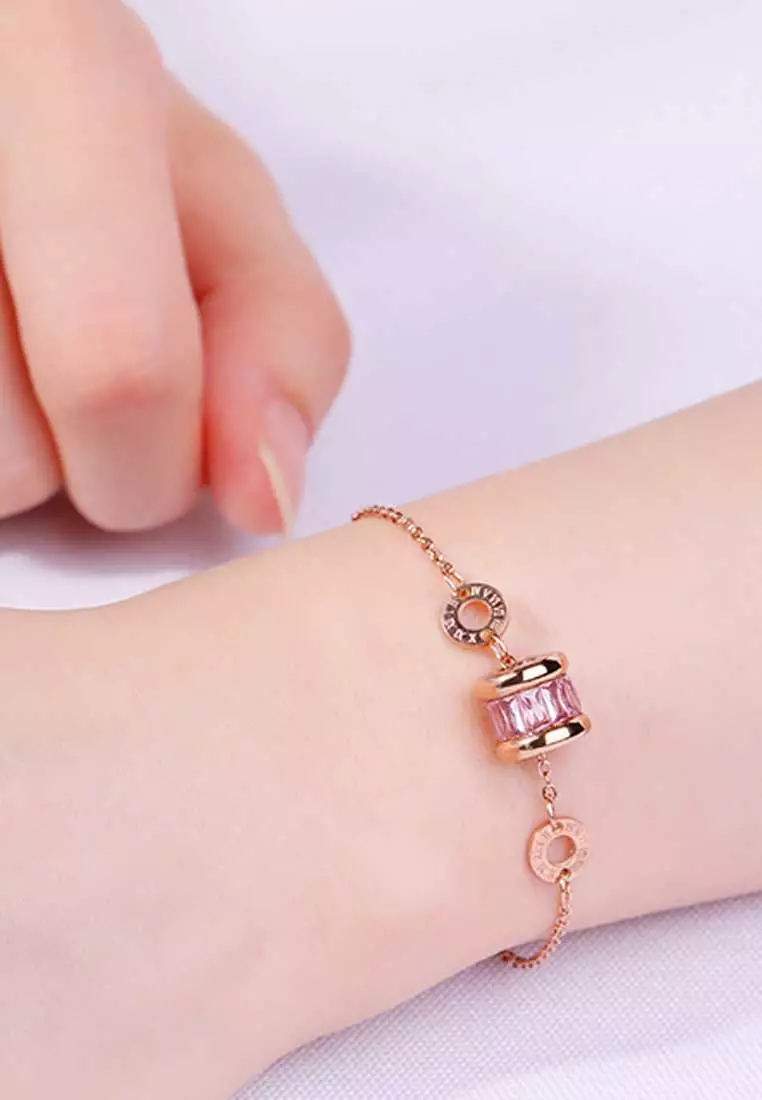 Buy CELOVIS Oceane Pink Cryolite Necklace + Bracelet + Ring Jewellery ...