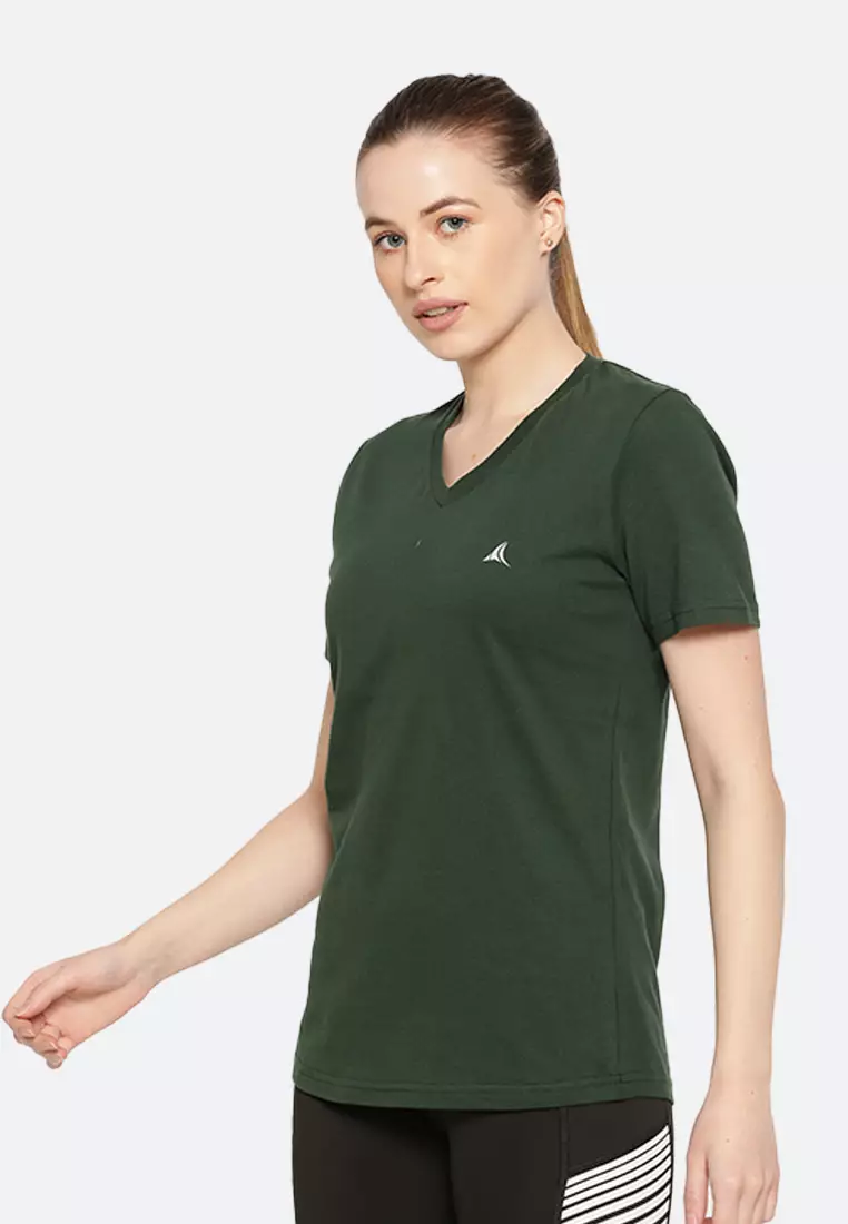 線上選購 Fitleasure Fitleasure 绿色 Essential 棉质 V 领 T 恤 | ZALORA 台灣