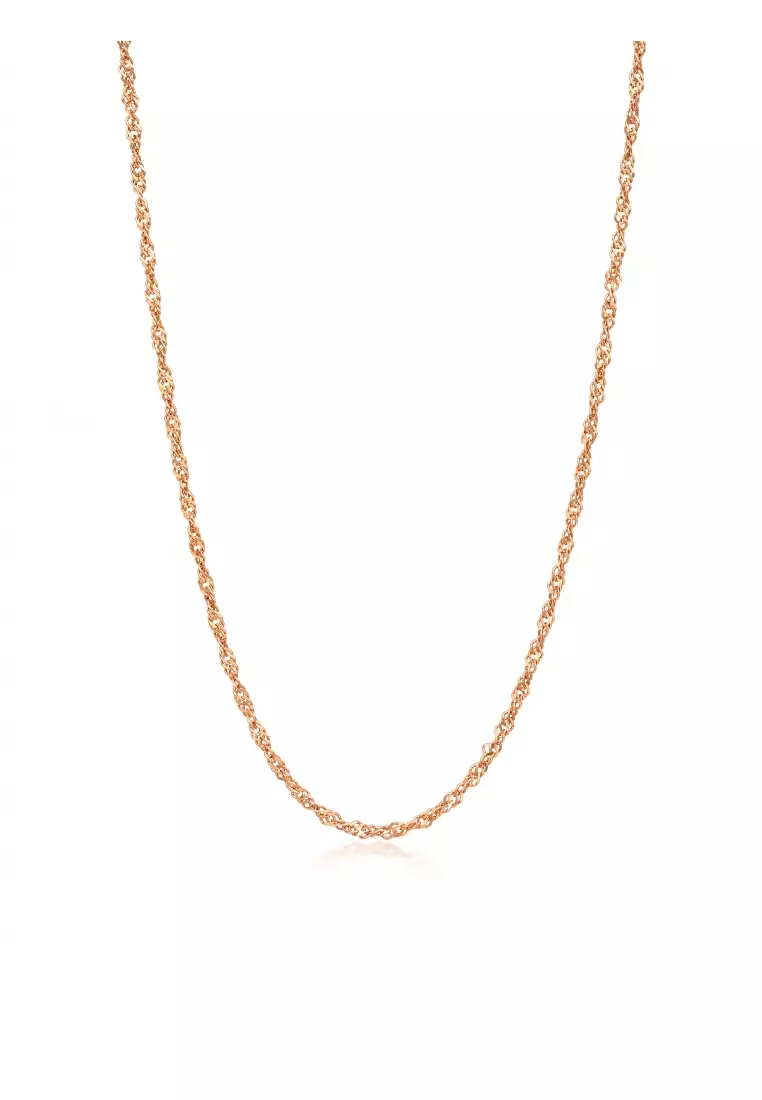 Buy Chow Sang Sang 18K Rose Gold Rope Chain Necklace for Women 03818N ...