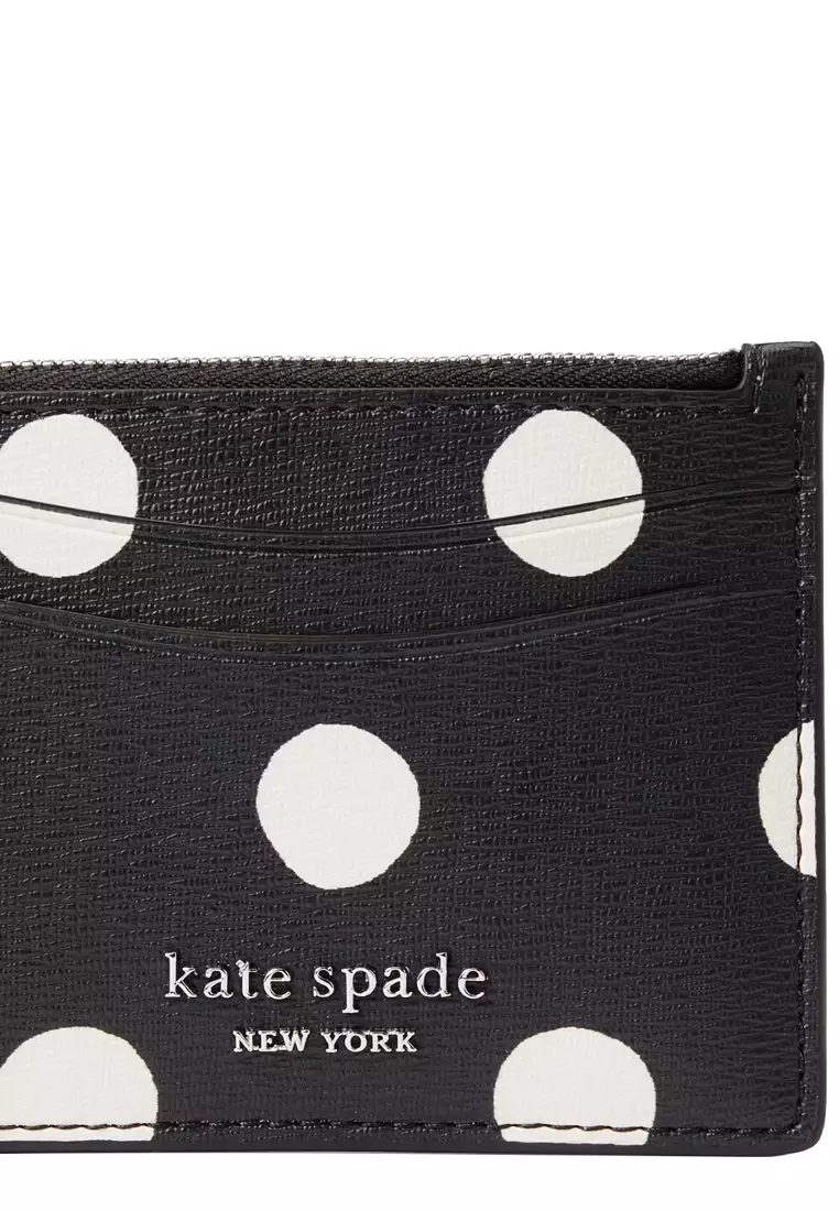 Buy Kate Spade Morgan Sunshine Dot Card Case Wristlet in Black Multi ...
