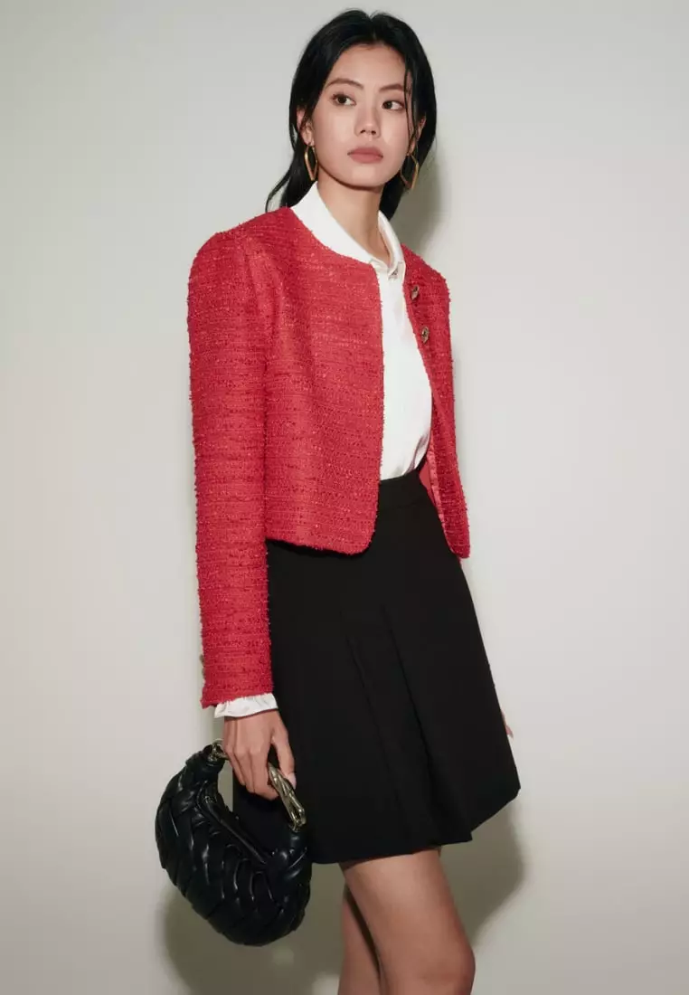 Buy G2000 Tweed Round Neck Jacket 2024 Online | ZALORA