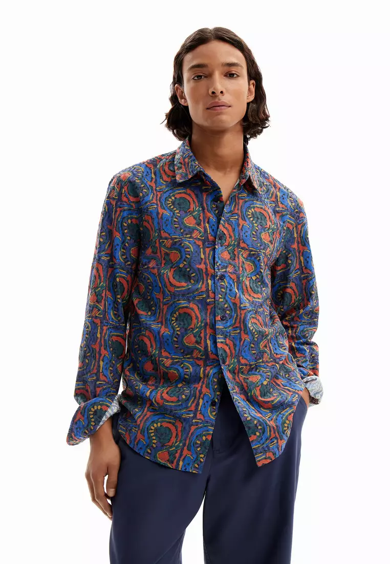 Buy Desigual Desigual Man Arty embroidered shirt. Online | ZALORA Malaysia