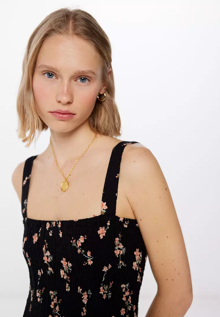 Buy Springfield Honeycomb Print Midi Dress With Linen 2025 Online ...