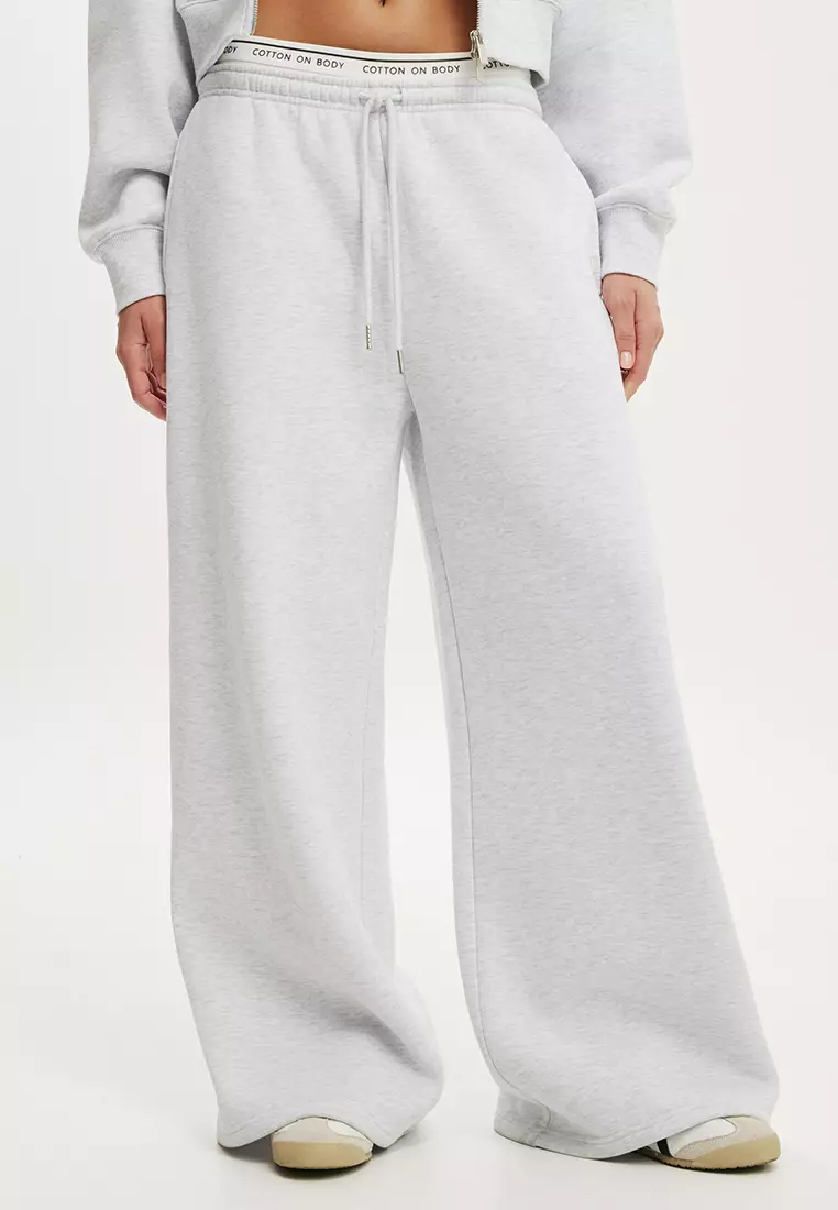 Buy Cotton On Body Plush Tie Waist Wide Leg Sweatpants 2026 Online | ZALORA