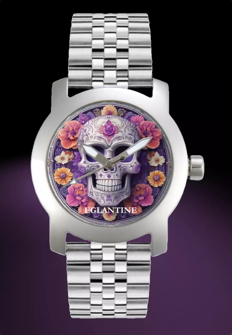 EGLANTINE Calavera (Mexican Skull) Unisex Stainless Steel Quartz Watch ...