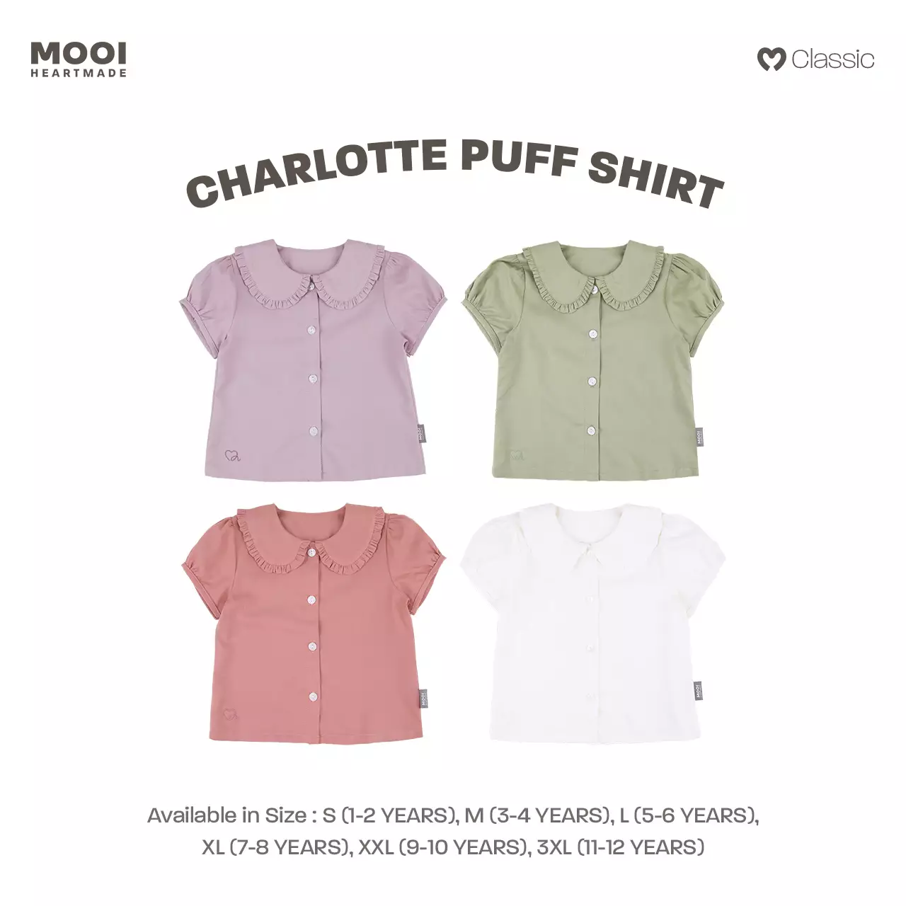 Jual Mooi Heartmade Mooi Atasan Anak Perempuan Charlotte Puff Shirt ...