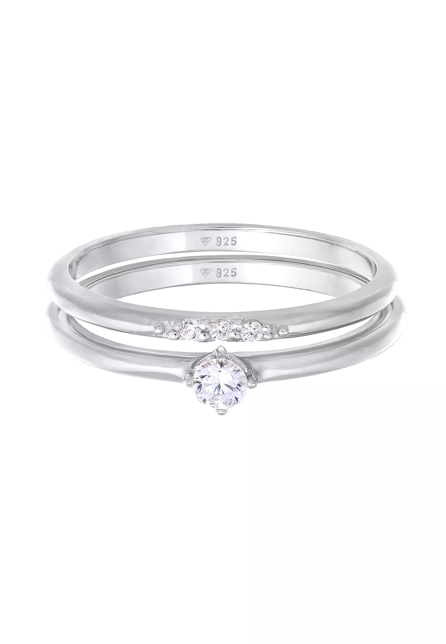 Buy ELLI GERMANY Ring Stack Set Solitaire Zirconia Crystals Online ...