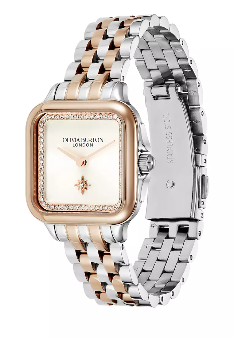 Jual Olivia Burton Olivia Burton 28mm Grosvenor Silver White & Two Tone ...