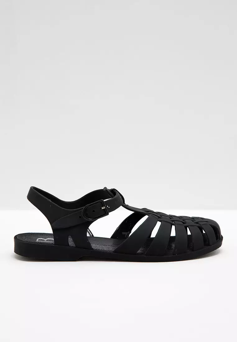 Jual Berrybenka Label Sofia Melly Jelly Sandal Black Original 2024 ...