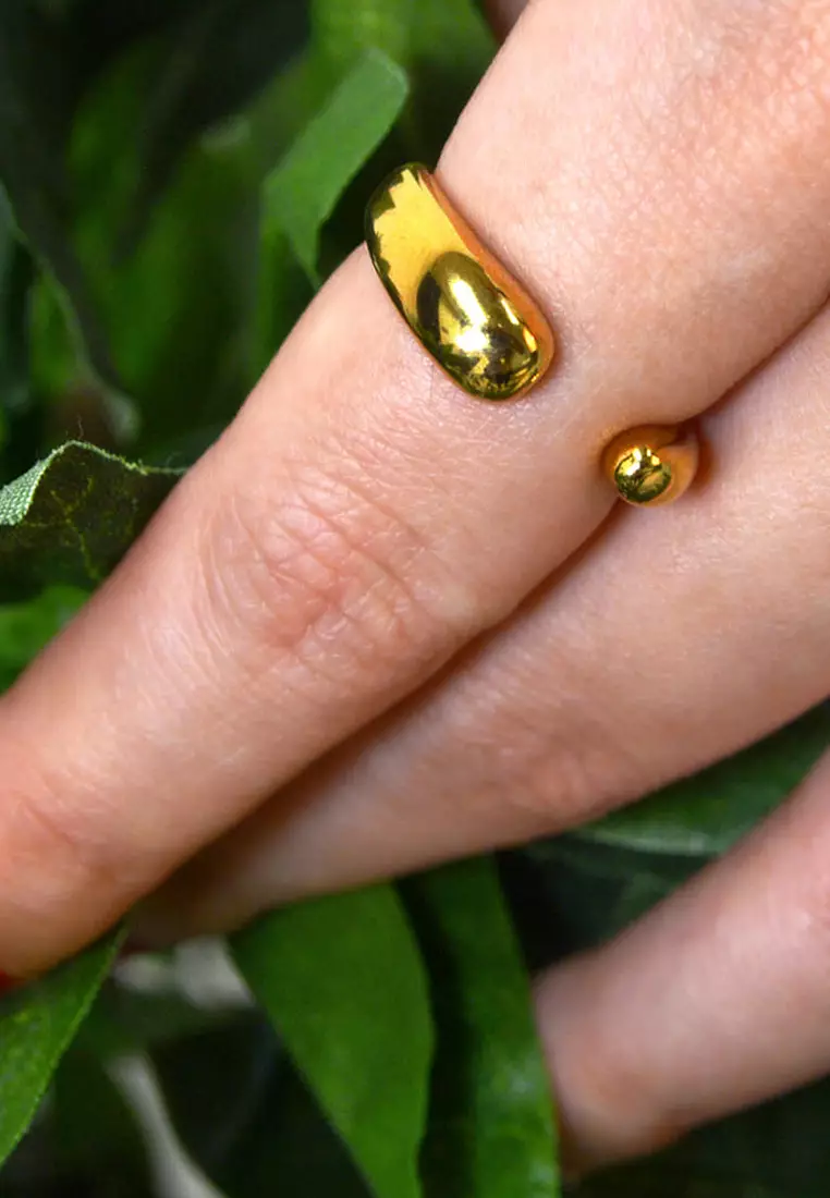 Buy Bullion Gold Gaping Jasper Ring in Gold 2026 Online | ZALORA