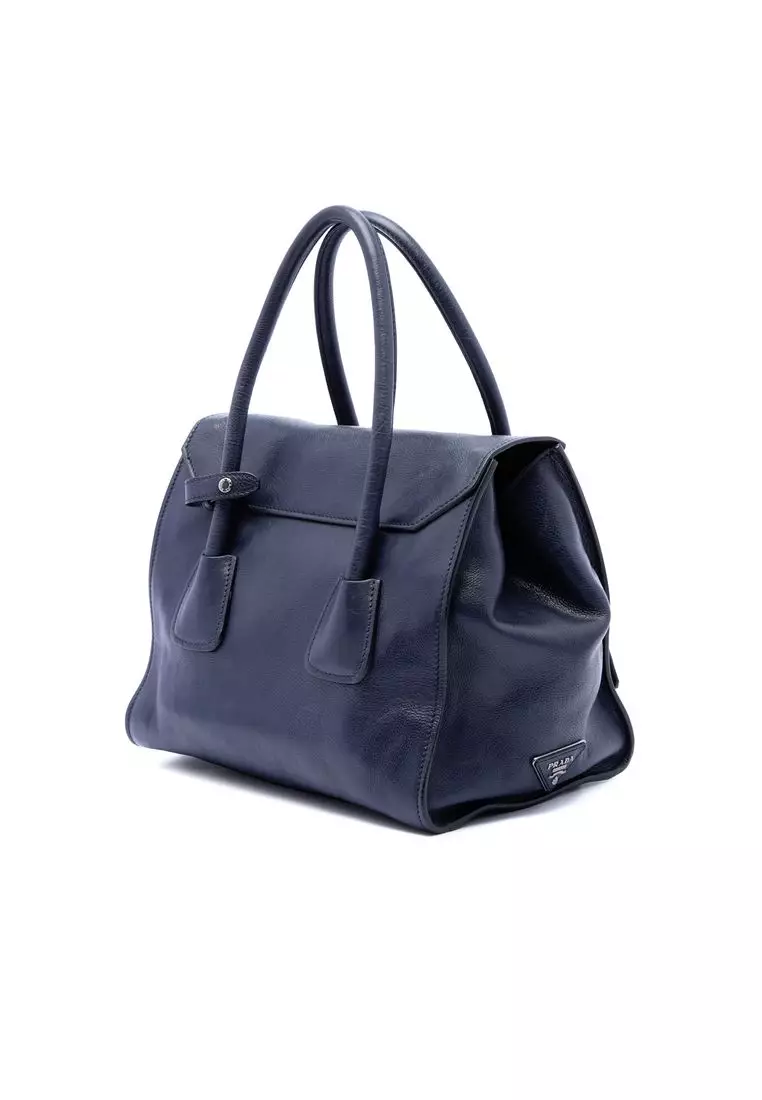 Buy Prada Pre-Loved Prada Glace Calf Sound Lock Satchel 2026 Online ...