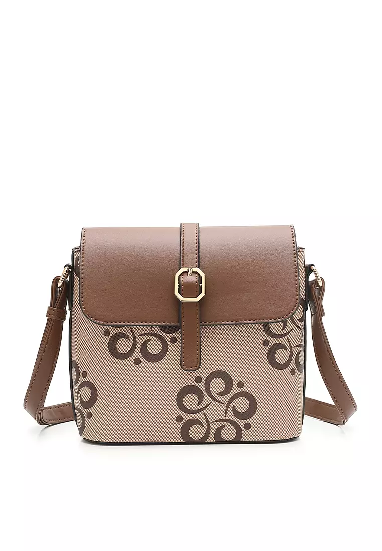 Wild Channel 3-in-1 Women's Monogram Tote Bag + Sling Bag + Pouch ...