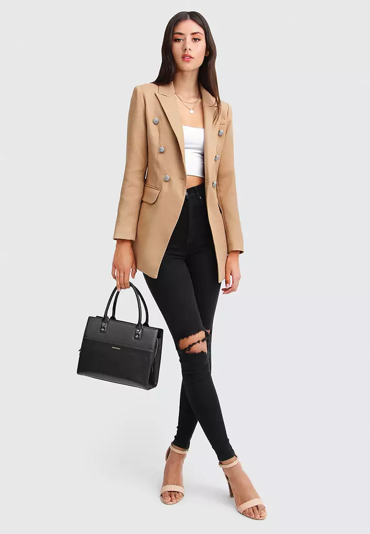 Buy Belle & Bloom Princess Polina Textured Weave Blazer 2025 Online | ZALORA Philippines