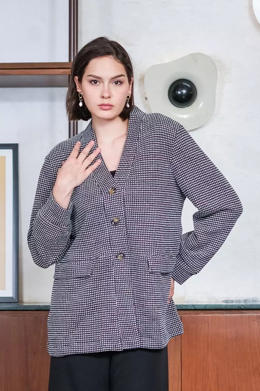 Jual Asiro Asiro Ginela Navy Top Pakaian Atasan Wanita Semi Wool ...