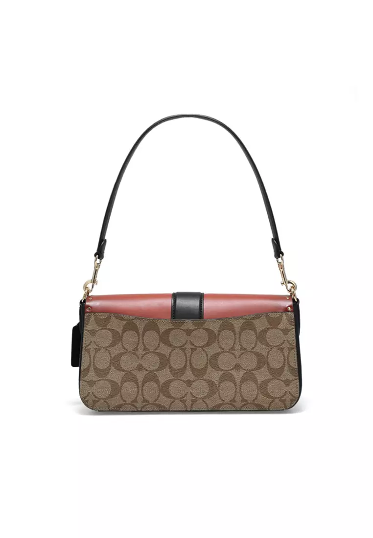 Coach Georgie Shoulder Bag In Colorblock Signature Canvas With Rivets ...