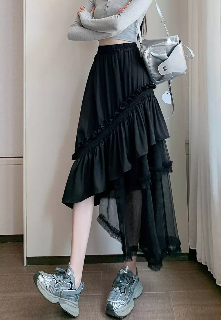 Halo Irregular Layered Net Yarn Skirt 2025 | Buy Halo Online | ZALORA ...