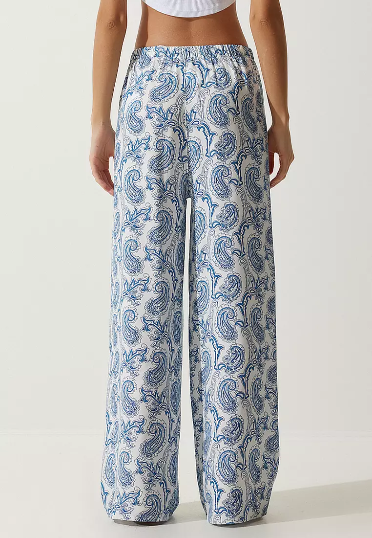 Buy Happiness Istanbul Patterned Wide Leg Pants Online | ZALORA Malaysia