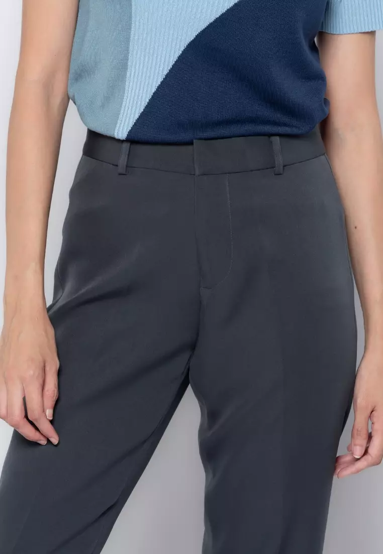 Buy Apple & Eve Uneven Waistband Detailed Slim Formal Pants 2023 Online | ZALORA Philippines
