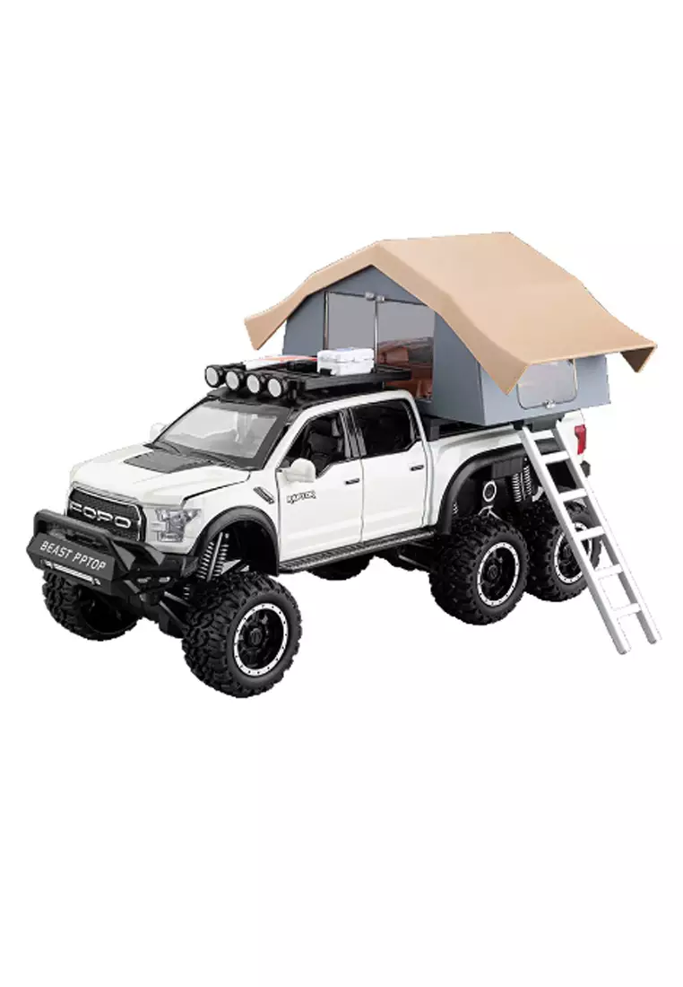 Buy Kiddie Cave Ford Raptor F150 Camping RV Die-Cast Toy Scale 1:24 1/ ...