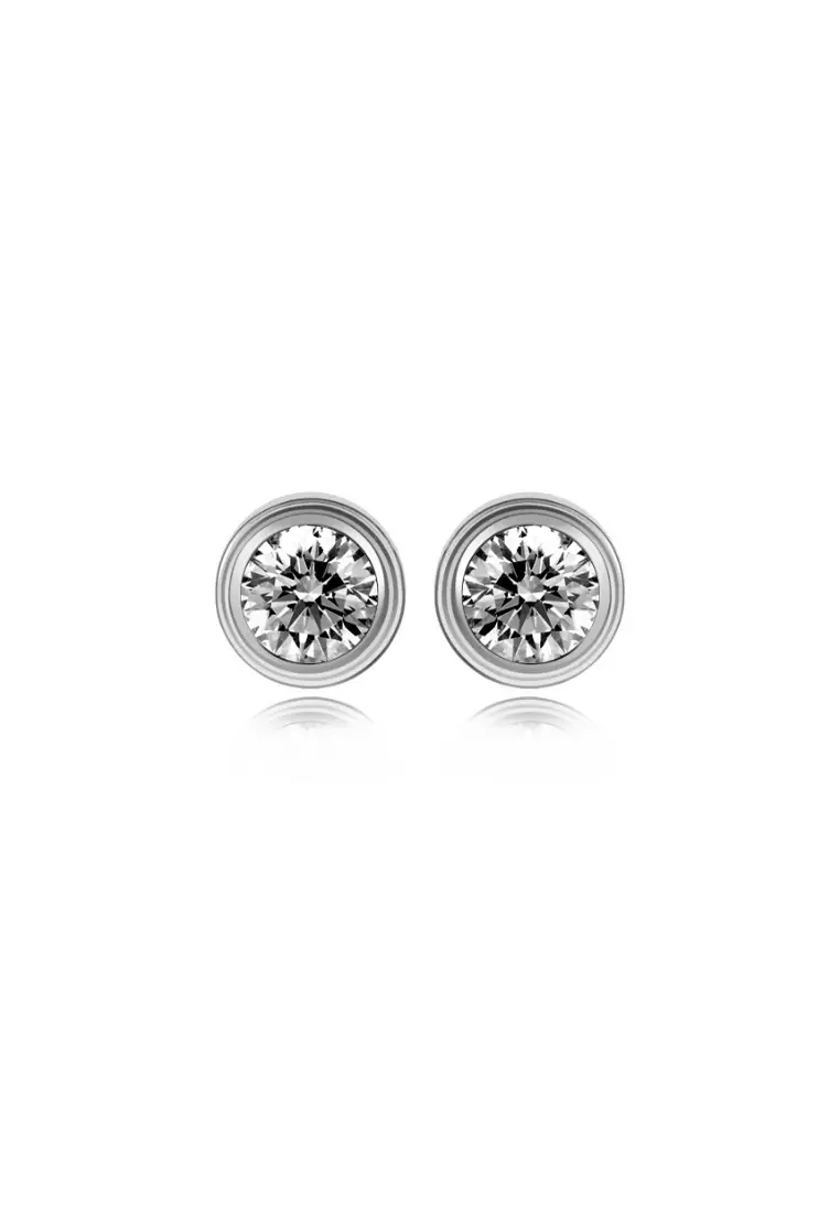 Buy CELOVIS Lux Zirconia Solitaire Stud Earrings in Silver 2025 Online | ZALORA Philippines