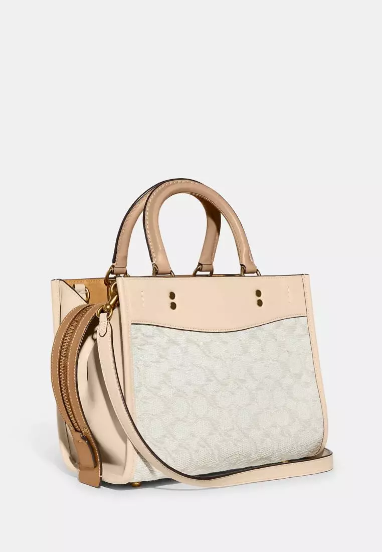 Jual COACH Coach Rogue 25 In Signature Textile Jacquard Chalk Ivory ...