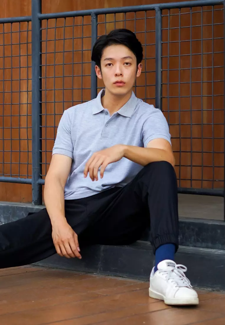 Jual Kale Clothing Kale Park Misty Grey / Kaos Polo Pria Lengan Pendek Kerah / Polo Shirt Slim ...