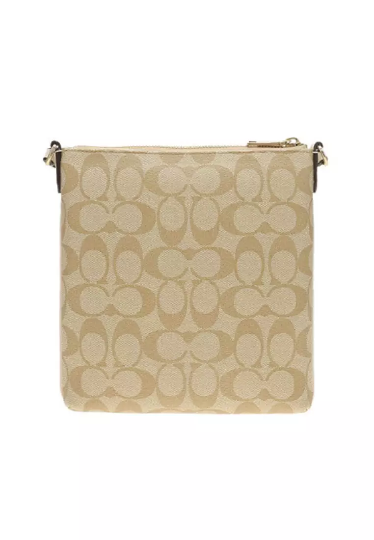 Buy Coach Mini Rowan File Bag In Signature Canvas Light Khaki Chalk ...