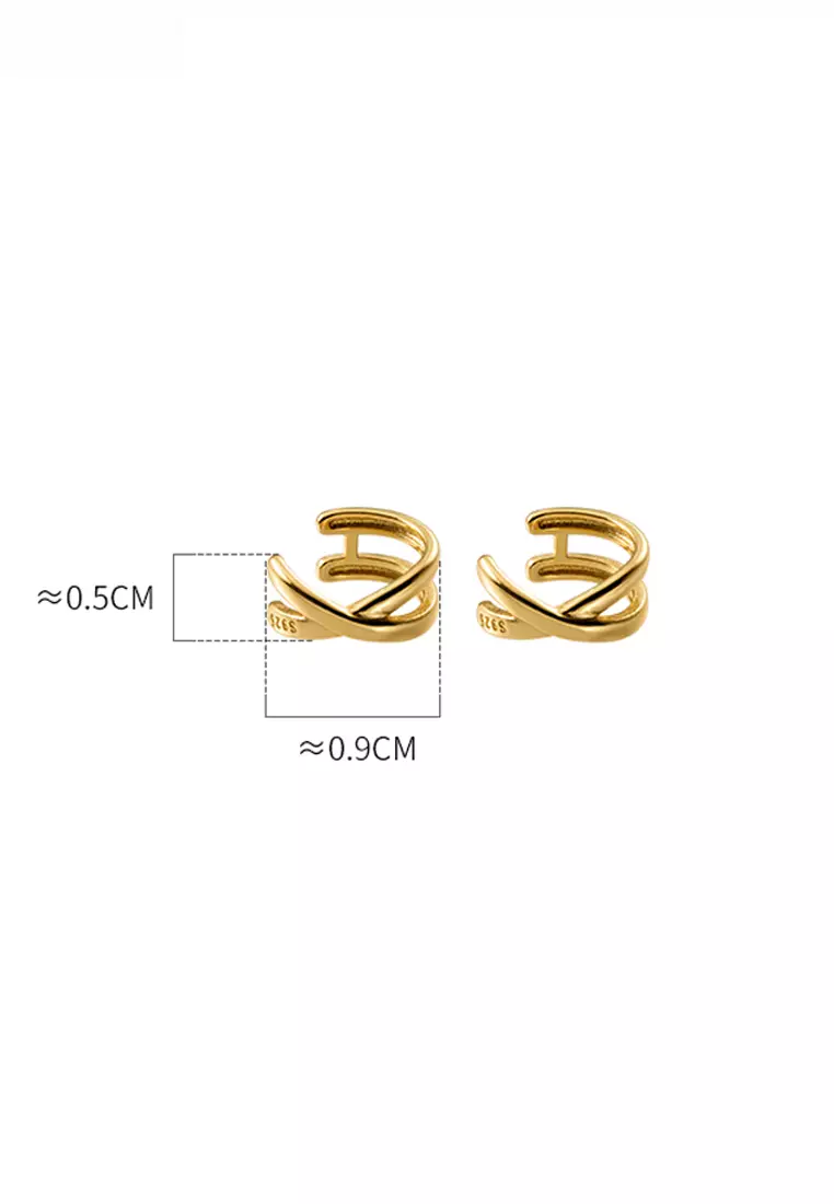 Buy HAPPY FRIDAYS 925 Silver Cross Design Ear Cuff JW AR-G7655 2025 Online | ZALORA Philippines