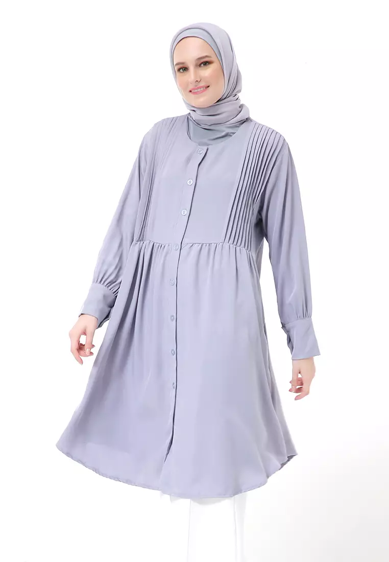 Jual Evernoon Xaula Tunik Polos Muslimah Atasan Wanita Lengan Panjang Premium High Quality ...
