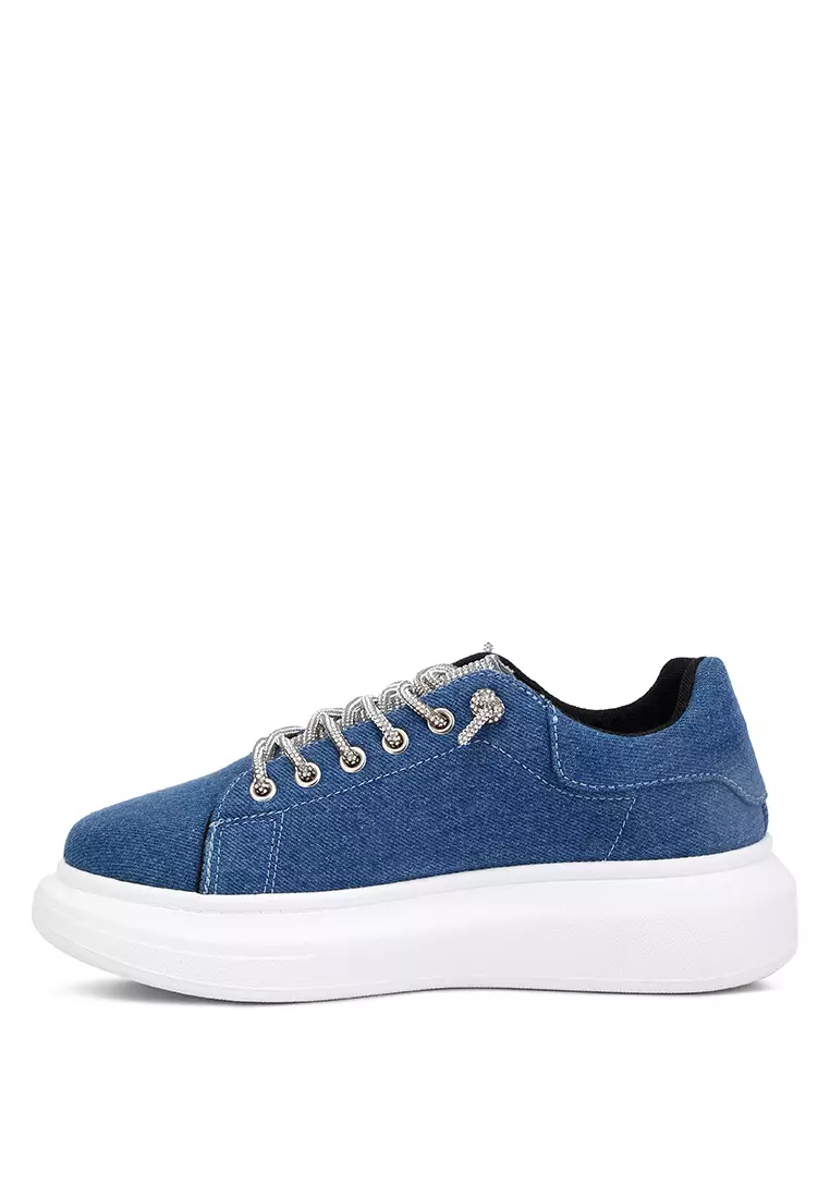 Buy London Rag Denim Low Flatform Heel Sneakers Online | ZALORA Malaysia