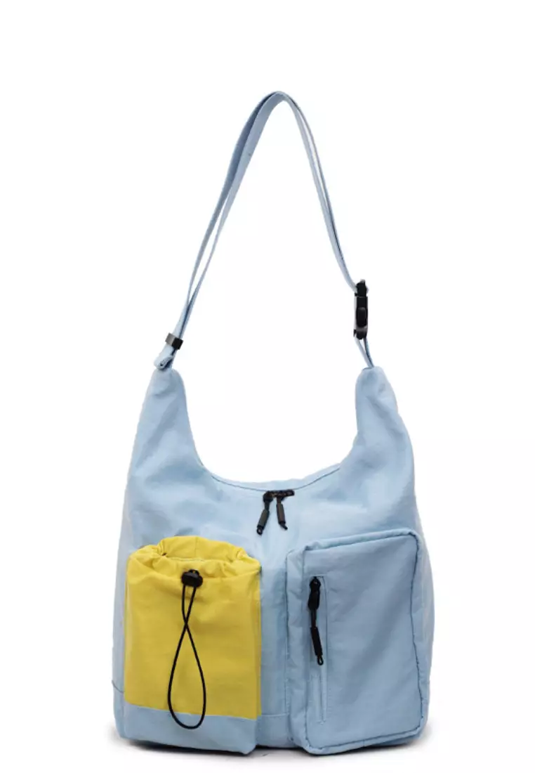 Buy Sunnydaysweety Color-Blocked Multi-Pocket Hobo Bag CA26042869BL ...
