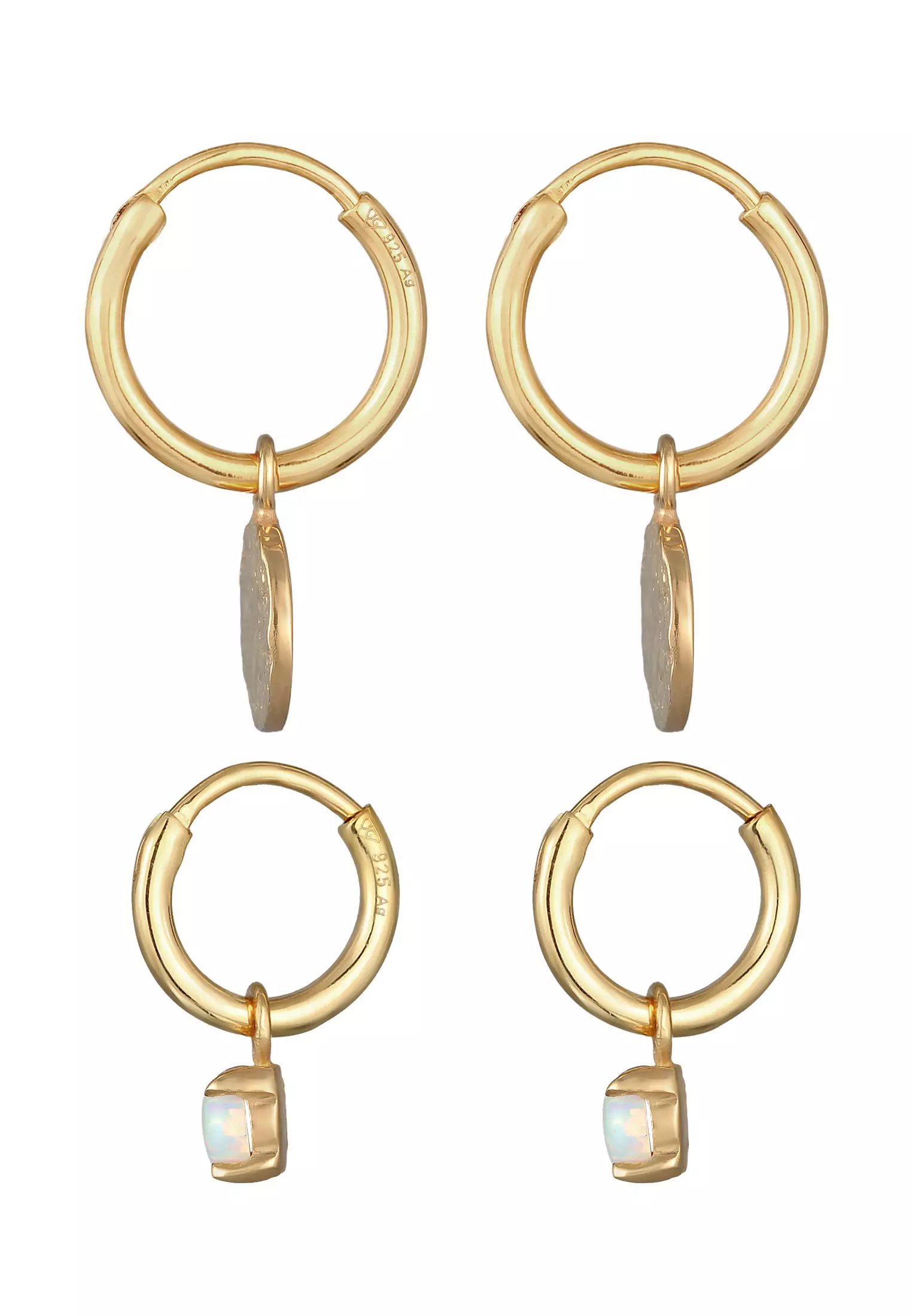 Buy ELLI GERMANY Opal Hoop Earring Set – Gold-Plated Silver 2026 Online ...