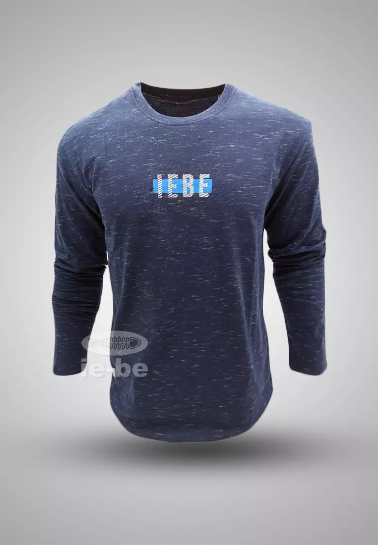 Jual IEBE Kaos Lengan Panjang Casual IEBE B1HL8039 Navy Original 2024 ...