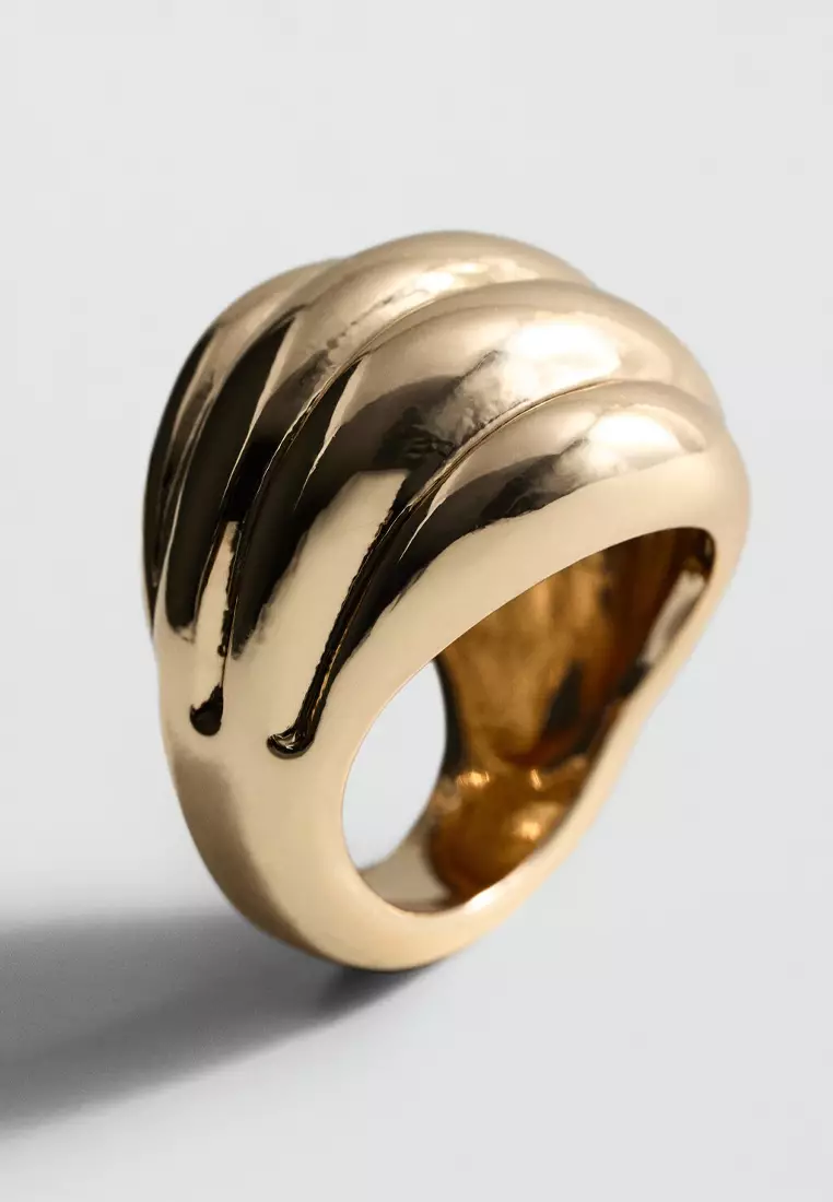 Buy Mango Textured Embossed Ring 2025 Online | ZALORA