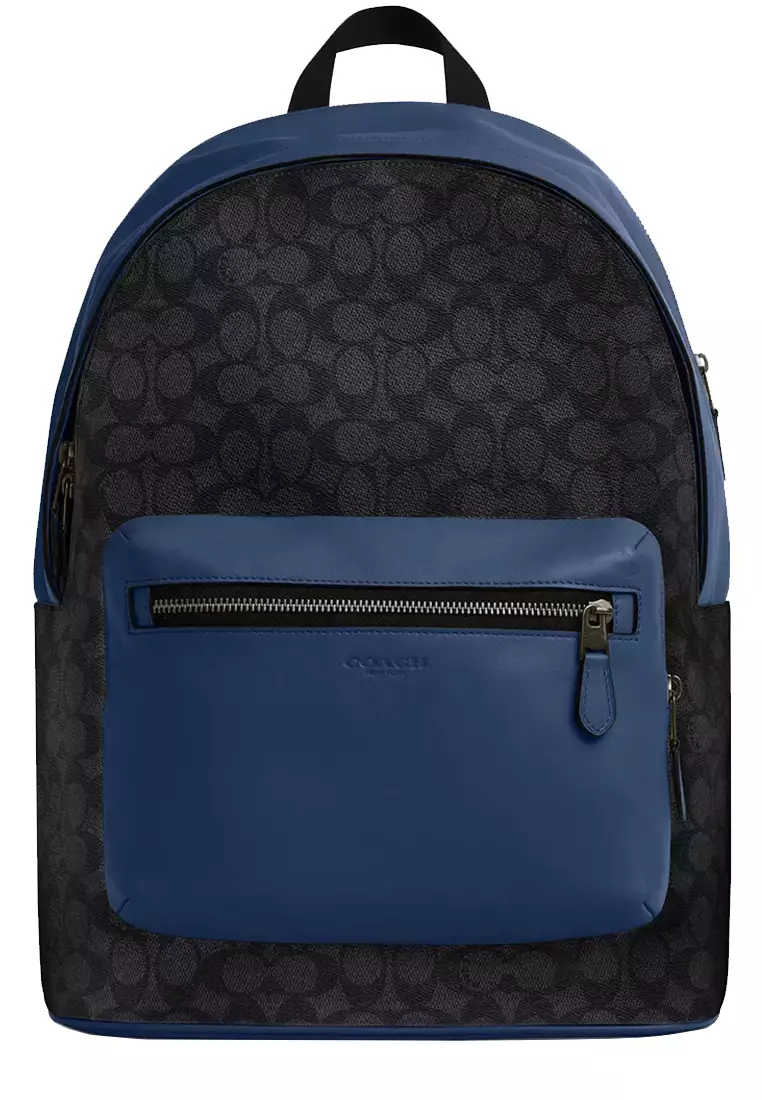 Buy Coach West Backpack Bag In Colorblock Signature Canvas - Charcoal ...