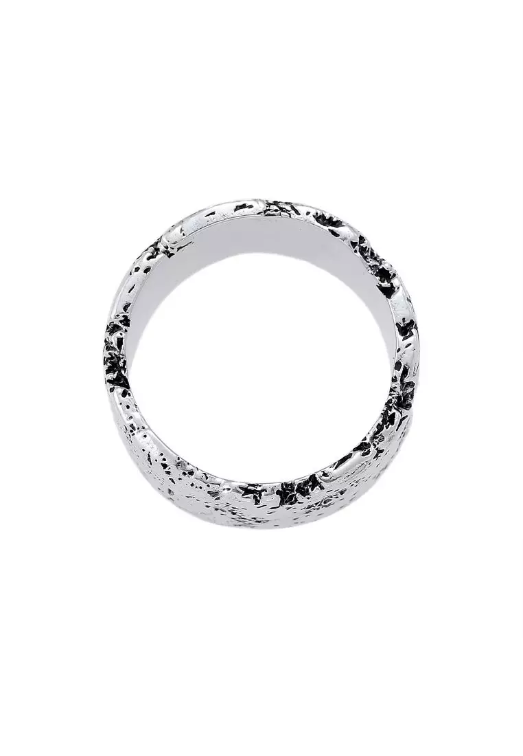 Buy Kuzzoi Men's Silver Distressed Band Ring – Oxidised 2026 Online ...