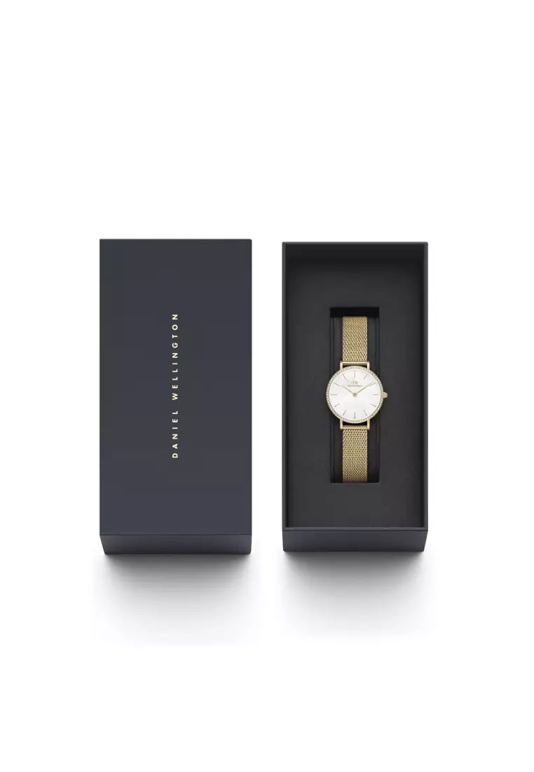 Buy Daniel Wellington Petite 28mm Bezel Mesh White MOP Gold - DW Women ...