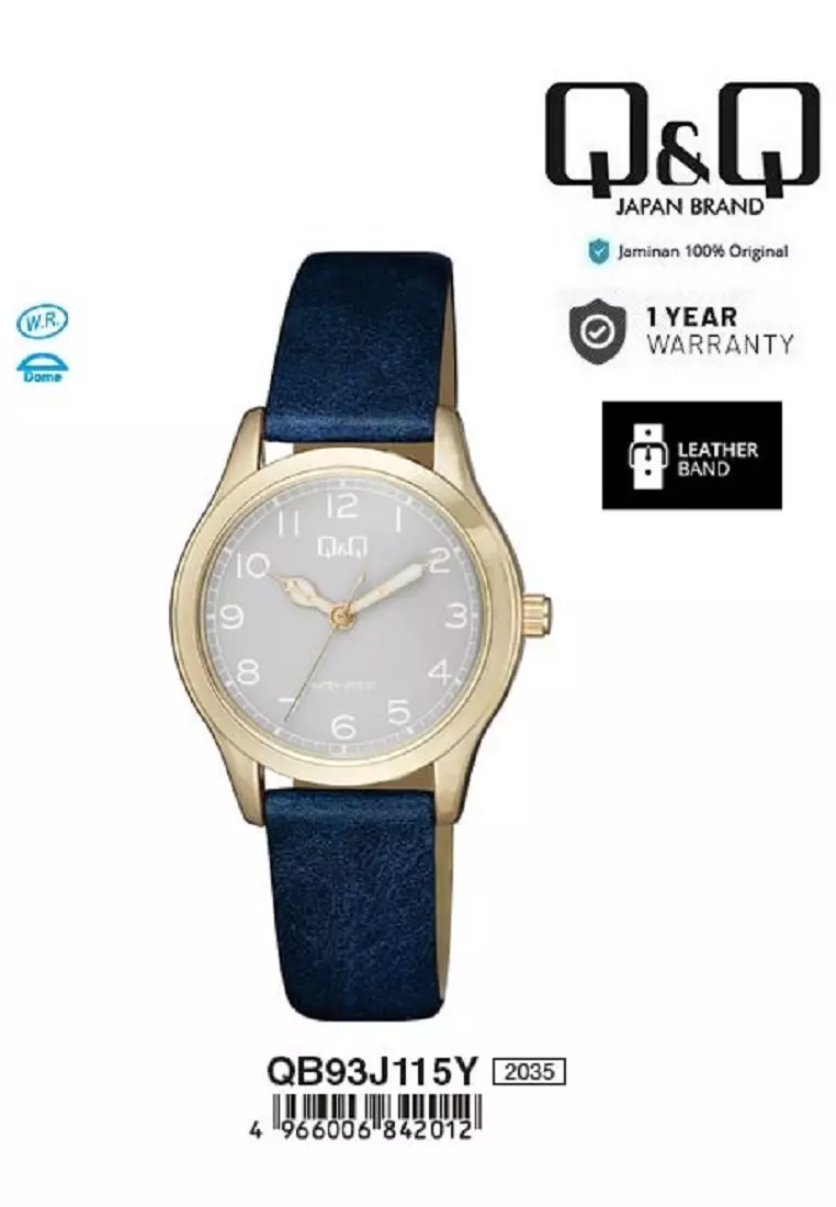 Jual Q&Q Q&Q QNQ QQ Original Watch Jam Tangan Wanita Tali Kulit Water Resist QB93 QB93J QB93J115 ...