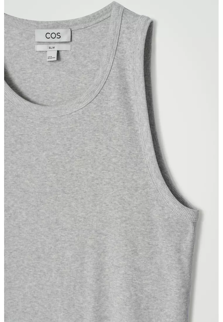 Buy COS SLIM RIBBED COTTON TANK TOP Online | ZALORA Malaysia