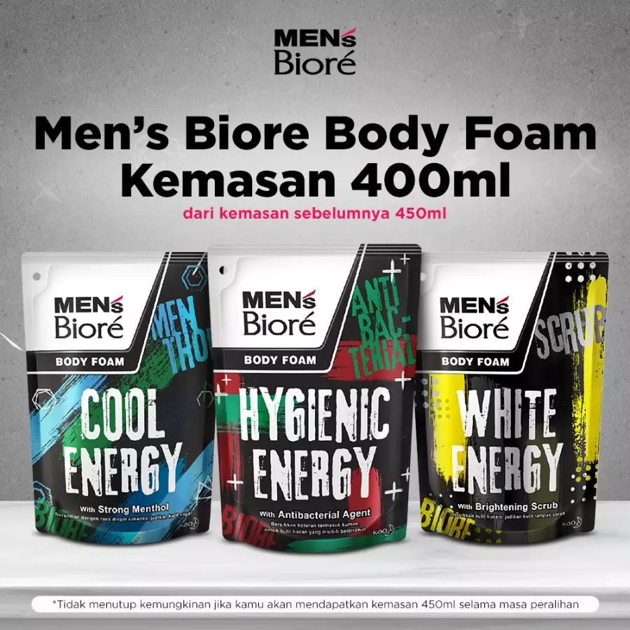 Jual KAO Men's Biore Sabun Mandi Cair Pria White Energy Refill 400 ml ...