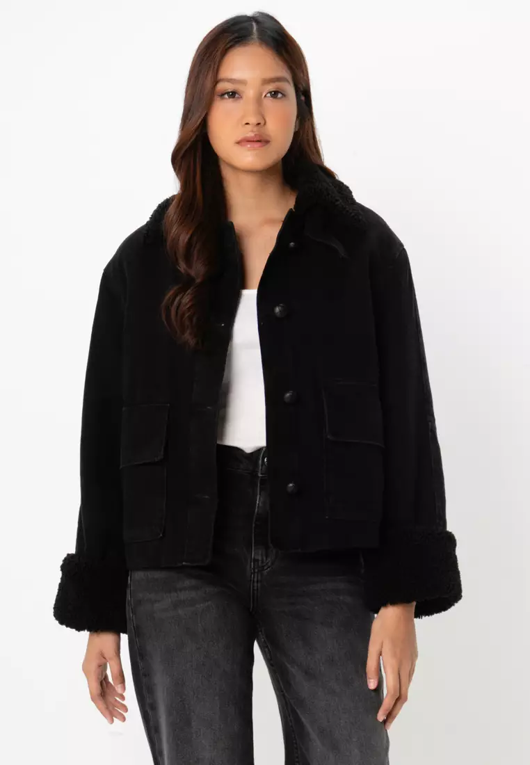 Buy Mango Double-Face Shearling Jacket 2025 Online | ZALORA