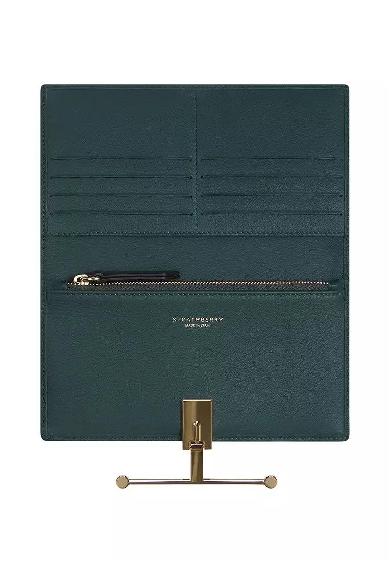 Buy Strathberry LARGE MELVILLE STREET WALLET - BOTTLE GREEN 2024 Online ...