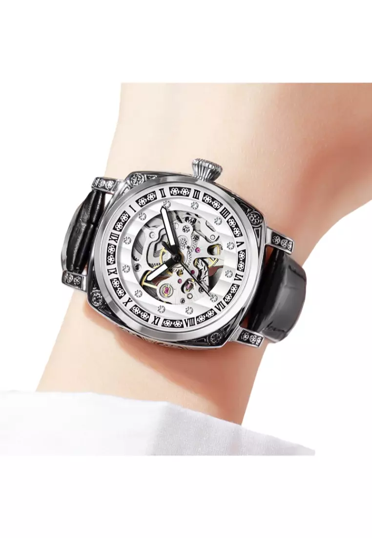 OPCHIC Fully Automatic Carved Diamond Luminous Mechanical Watch ...