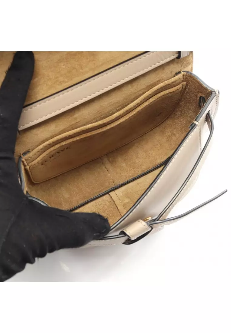 網上選購 Loewe Pre-Loved LOEWE Gate dual bag mini Shoulder bag leather Gray ...