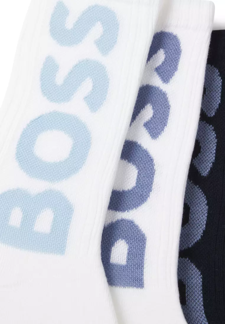 Buy BOSS Large Logo Crew Socks 3 Pack - BOSS Mainline 2026 Online | ZALORA