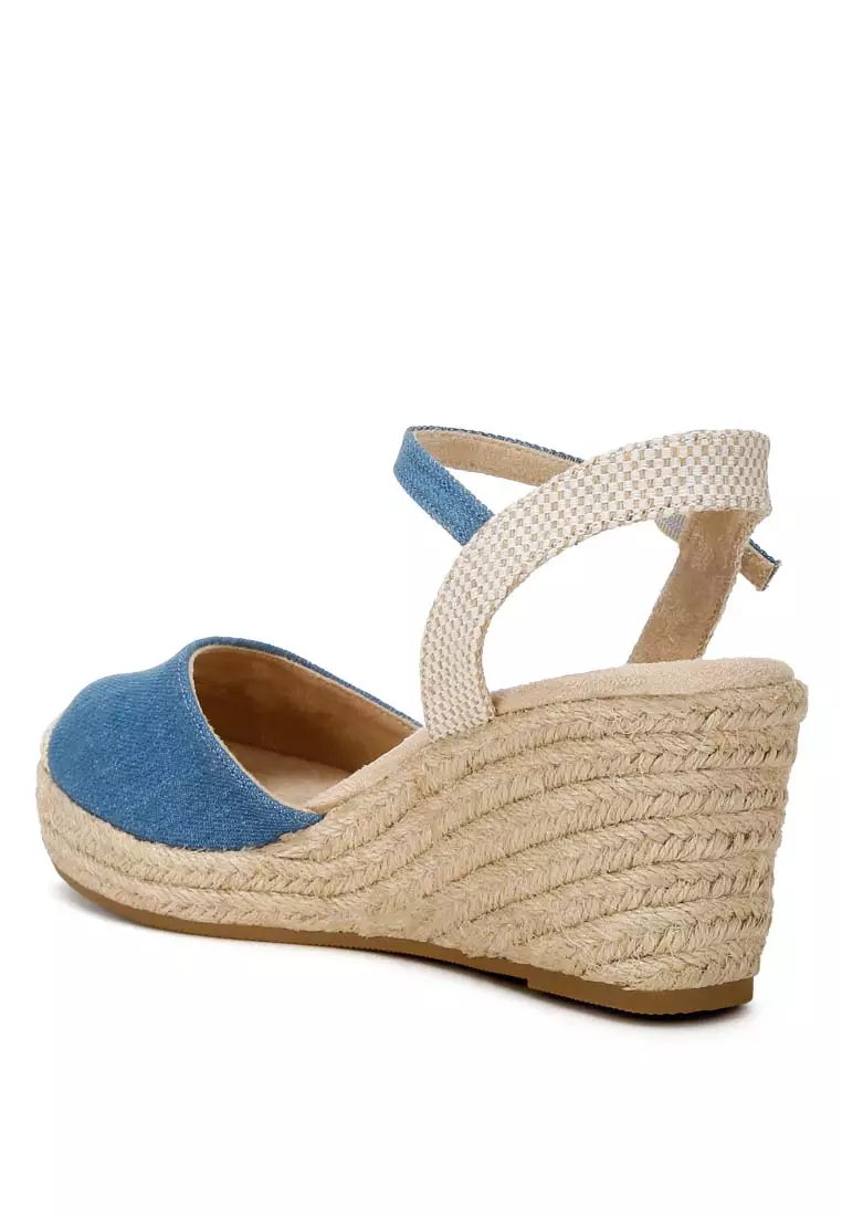 Jual London Rag Sandal Espadrille Wedge Biru Tua Original 2024 | ZALORA ...