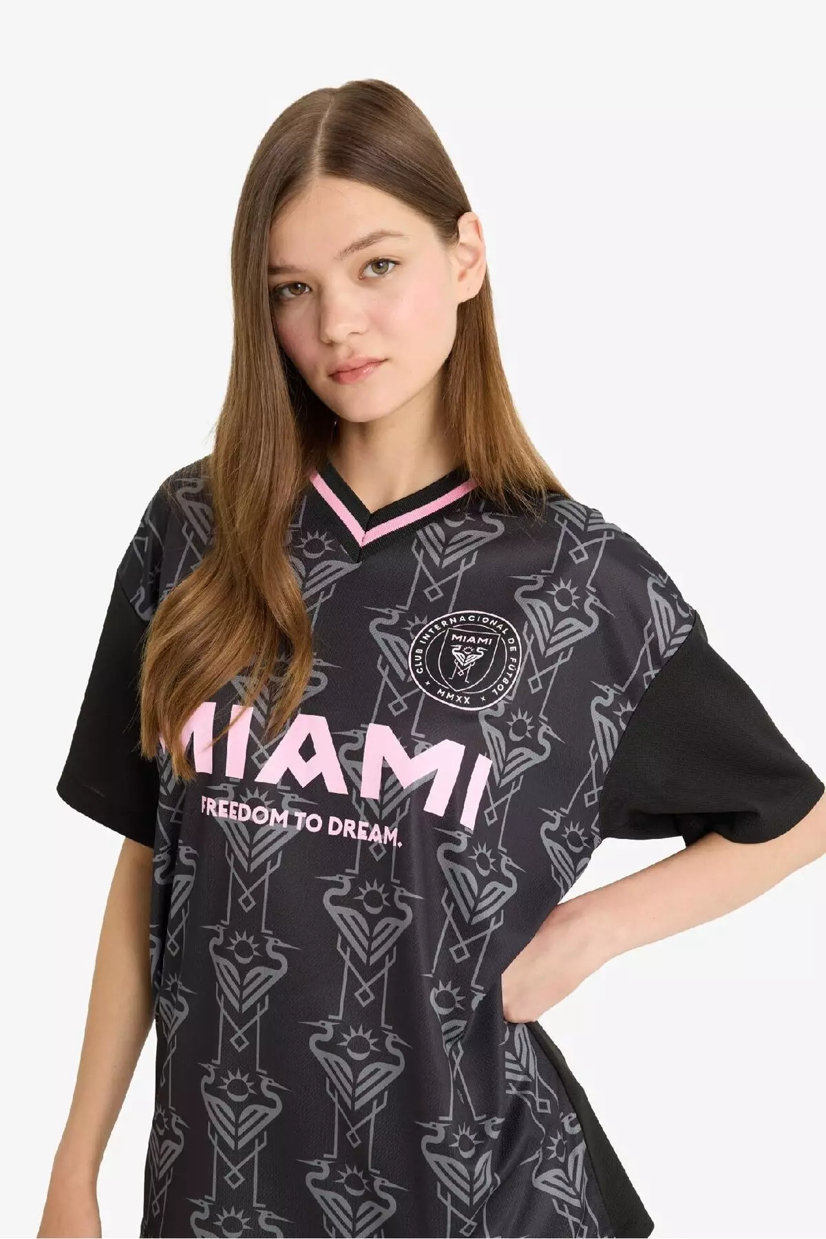 Buy DeFacto Coool Mls Oversize Wide Fit Back Printed Jacquard Jersey ...