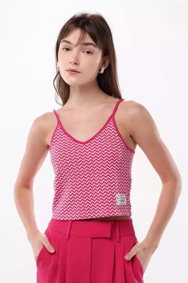 Jual Minimal Minimal x Emily in Paris - Gail Jacquard Crop Tank - Dark ...