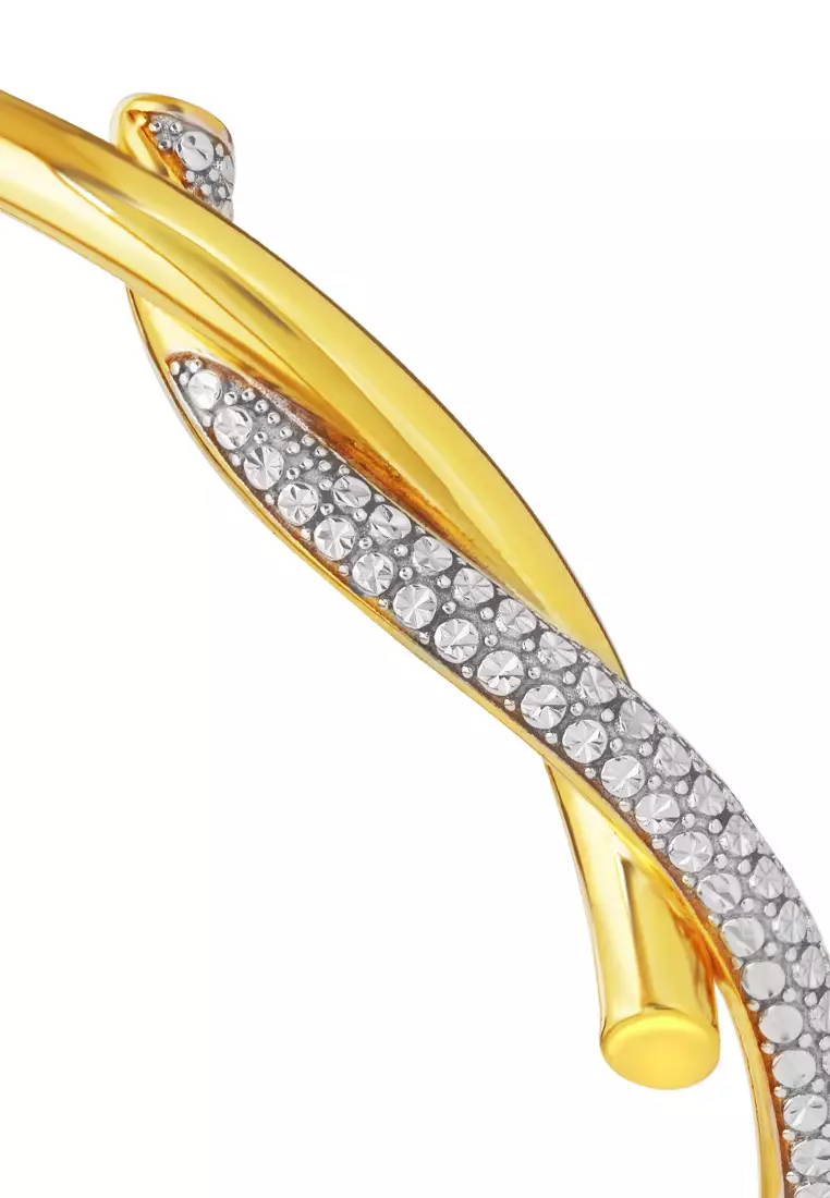 Buy TOMEI TOMEI Diamond Cut, The Simpulan Series Bangle, Yellow Gold ...